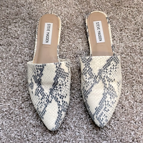 Steve Madden | Shoes | Steve Madden Trace Leather Snakeskin Flats ...